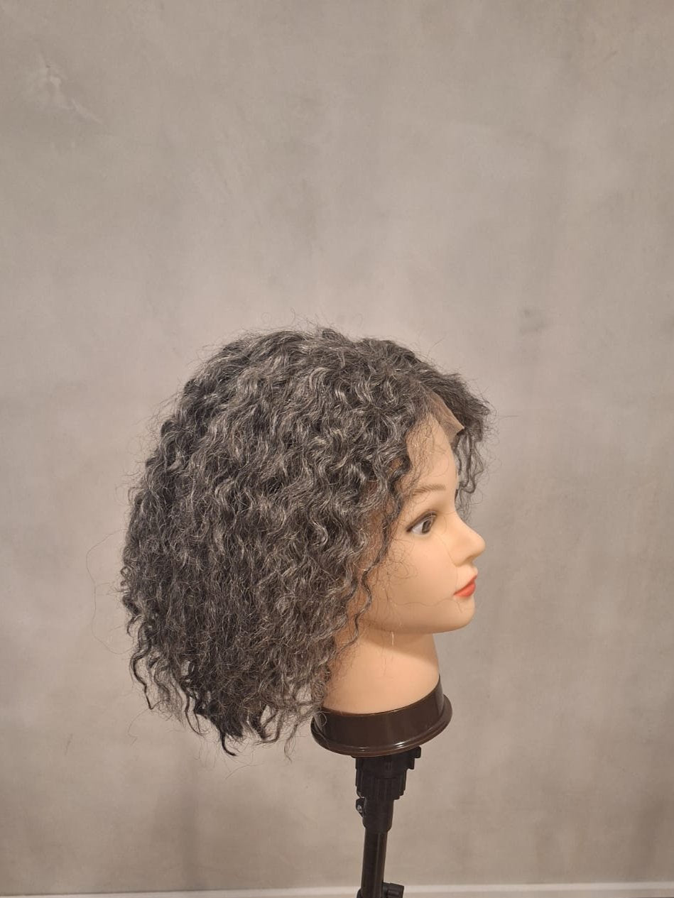 LACE FRONT WIG BURMESE CURLY 10 INCH – Silver Strands and Skin